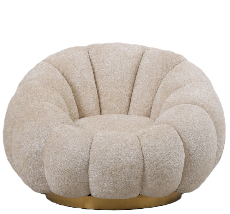 PTMD Armchair Daisy Swivel Cream Gold Base – CéJor Wonen